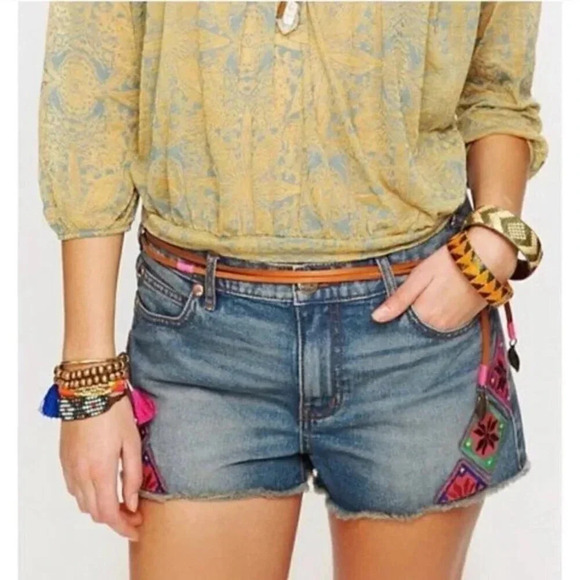 Free People | Shorts | Free People Moroccan Patch Embroidered Cut Off ...
